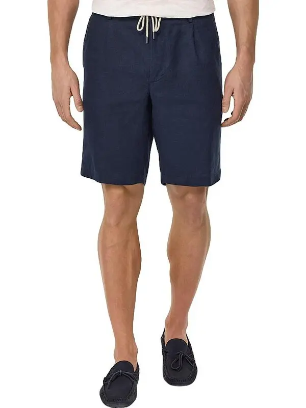 Boggi Milano Linen Bermuda Shorts - Navy Blue