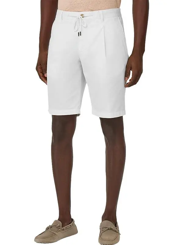 Boggi Milano Cotton Stretch Drawstring Bermuda Shorts - White