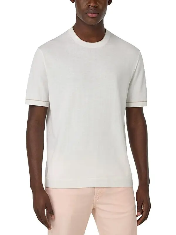 Boggi Milano Cotton Crepe Knit Tee - White