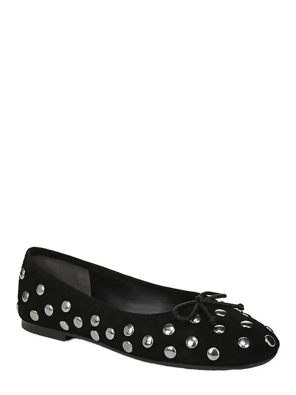 Sam Edelman Alie Stud Leather Ballet Flats - Black