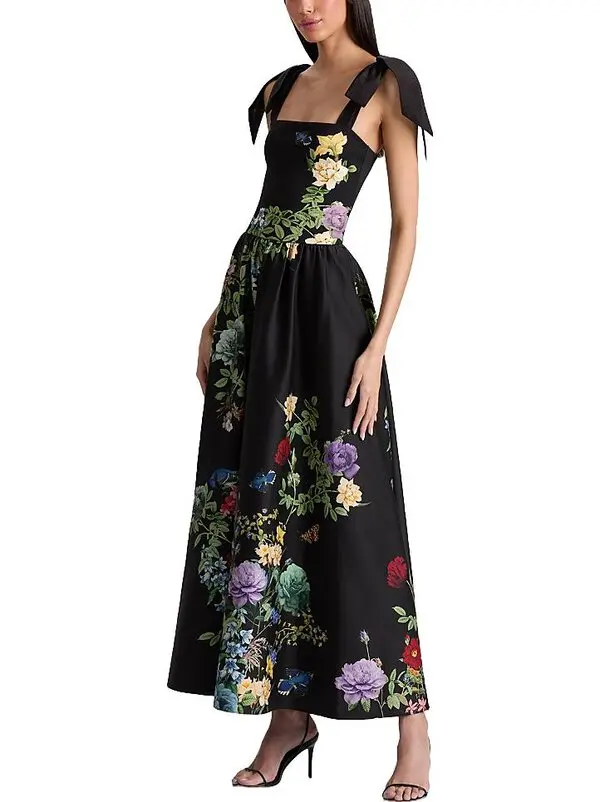 Alice + Olivia Oriana Tie-strap Dress - Venus Floral