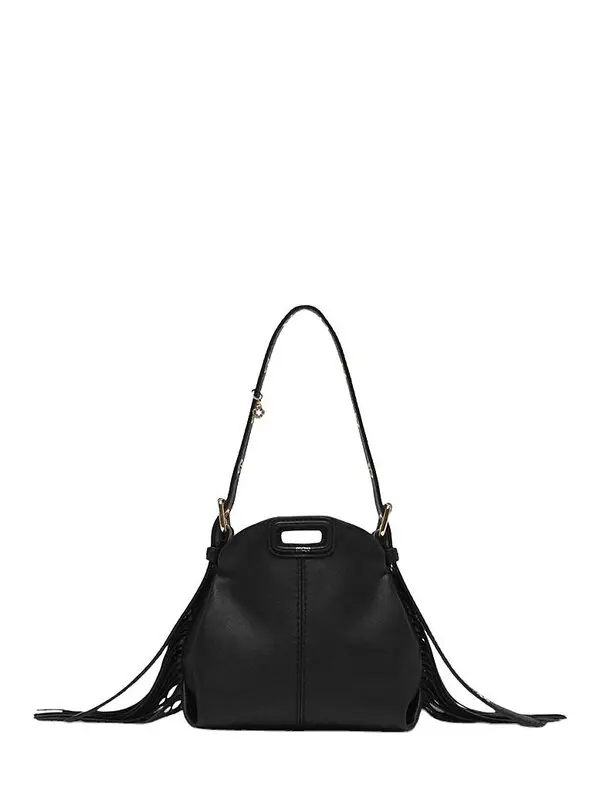 Maje Leather Micro Bag - Black