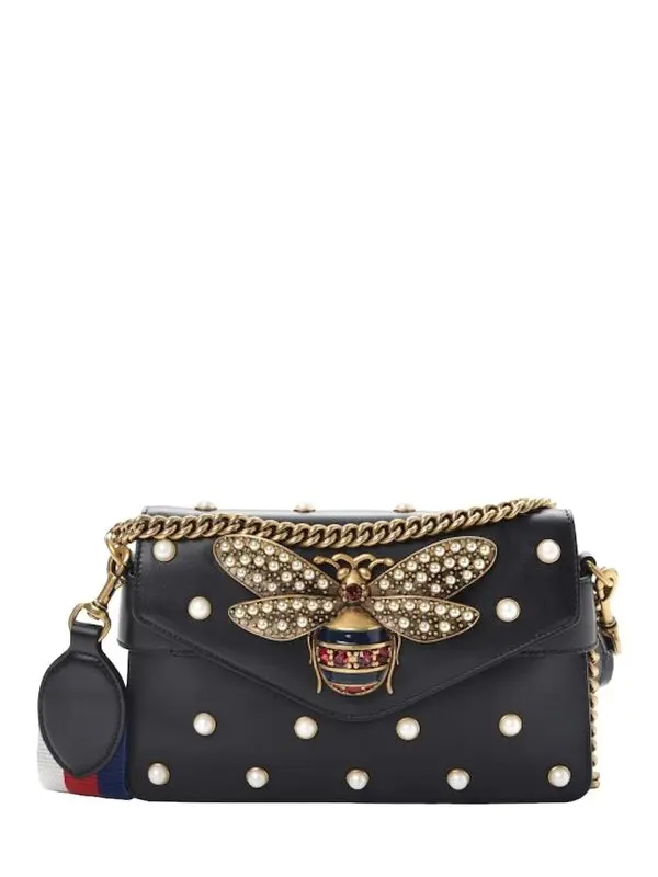 Gucci Broadway Pearly Bee Mini - Black