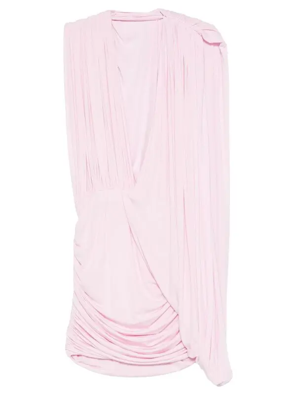 Magda Butrym V-neck Draped Mini Dress - Pink