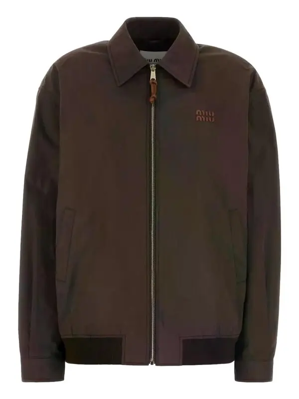 Miu Miu Casual Zip-front Jacket - Brown