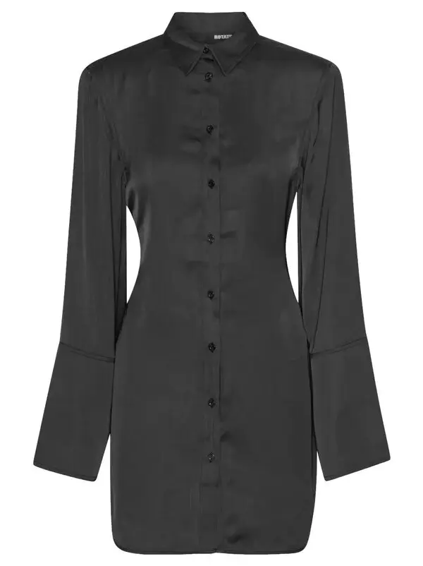 Remain Birger Christensen Tie-waist Mini Shirt Dress - Black