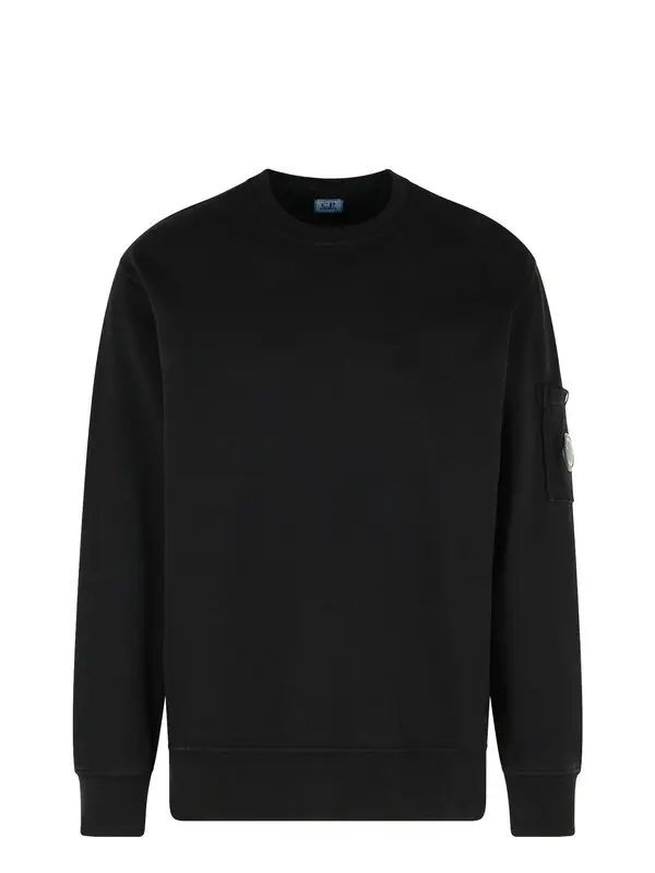 C.P. COMPANY Brushed Cotton Sweatshirt - Black