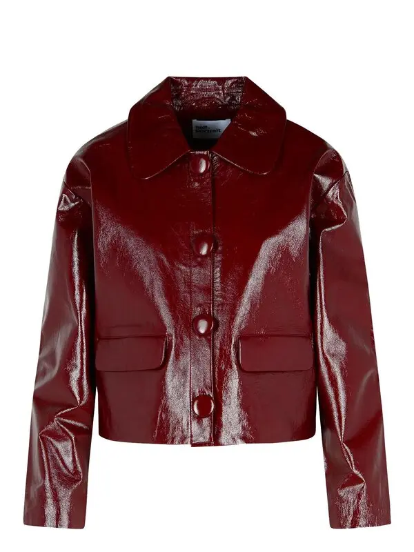 SELF-PORTRAIT Leather Jacket - Bordeaux