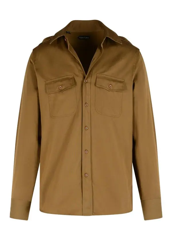 TOM FORD Army Silk Blend Shirt - Green