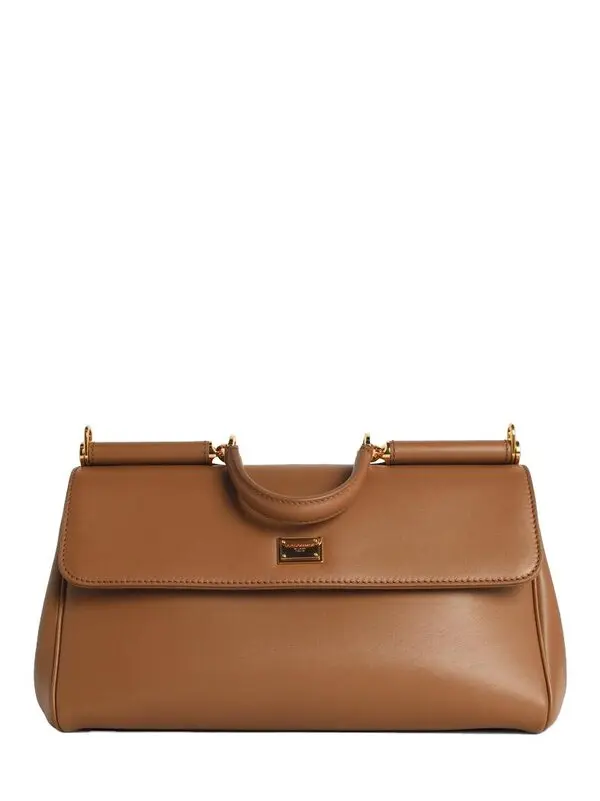 Dolce & Gabbana My Sicily Calf Leather Plongé Handbag - Beige
