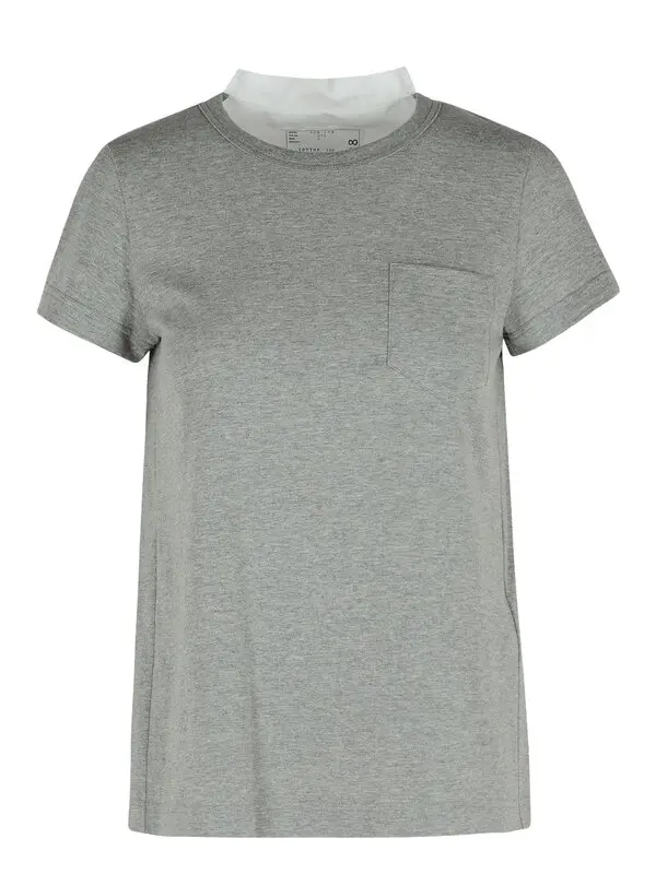 Sacai Cotton T-shirt - Grey