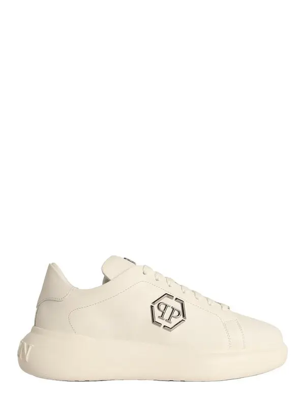 Philipp Plein Low Top Leather Sneakers - White