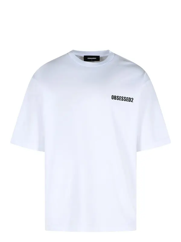 Dsquared2 Cotton T-shirt With 'obsessed' Print - White