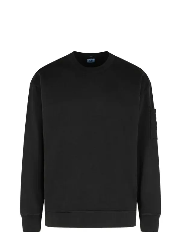 C.P. COMPANY Emerized Cotton Sweatshirt - Black