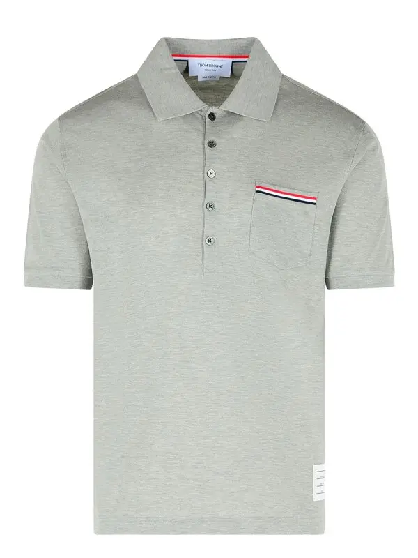Thom Browne Cotton Polo Shirt - Grey