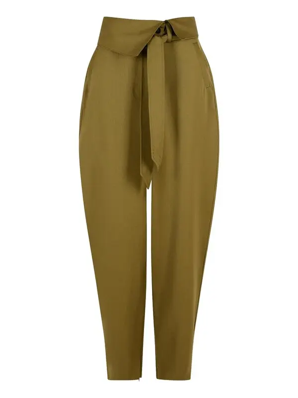 Attico Virgin Wool Trousers - Green
