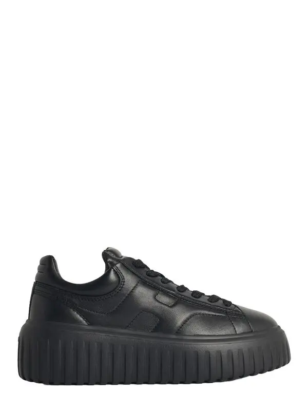 Hogan H-stripes Leather Sneakers - Black