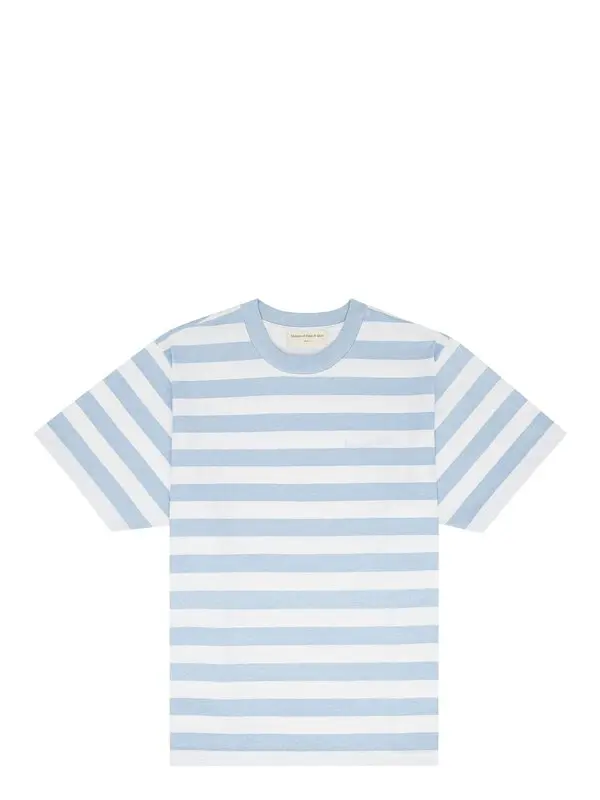 MUSEUM OF PEACE & QUIET Wordmark Striped T-shirt - Blue
