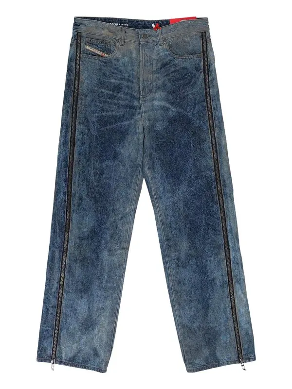 DIESEL® Side Zip Relaxed Jeans - Blue