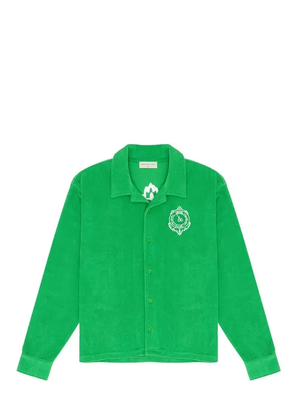MUSEUM OF PEACE & QUIET Pq Seal Terry Cloth Button-up - Green