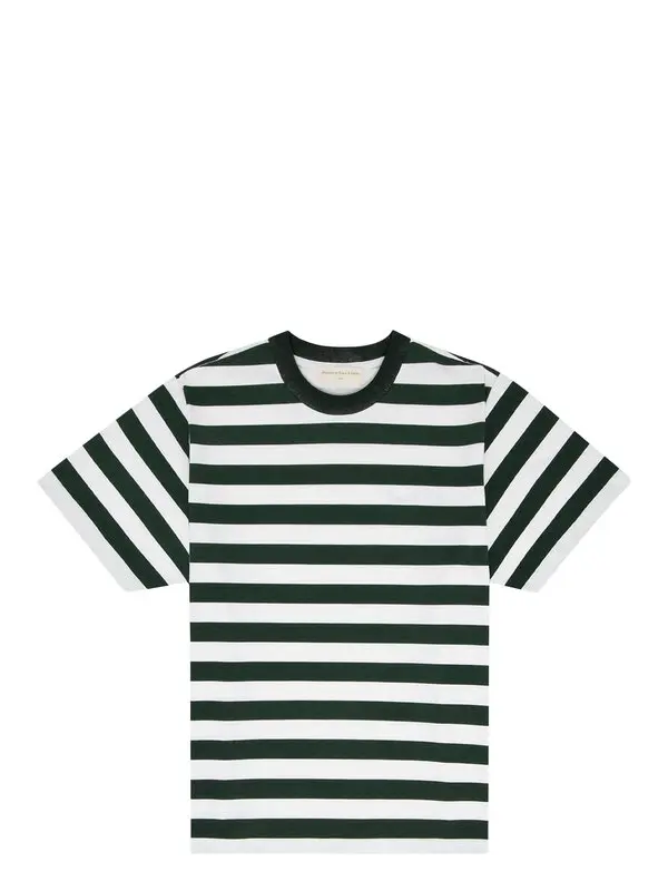 MUSEUM OF PEACE & QUIET Wordmark Striped T-shirt - Green