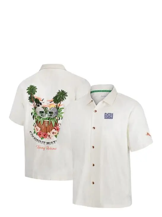 Tommy Bahama New York Giants Coconut Matchup Camp Throwback Button-up Shirt - White