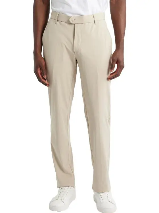 Scott Barber Sono Flat Front Stretch Chinos - Khaki