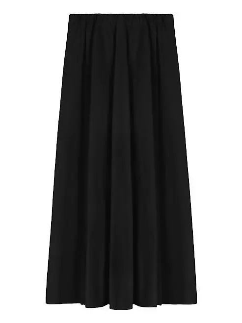 RO&ZO Relaxed-fit Cotton-poplin Maxi Skirt - Black