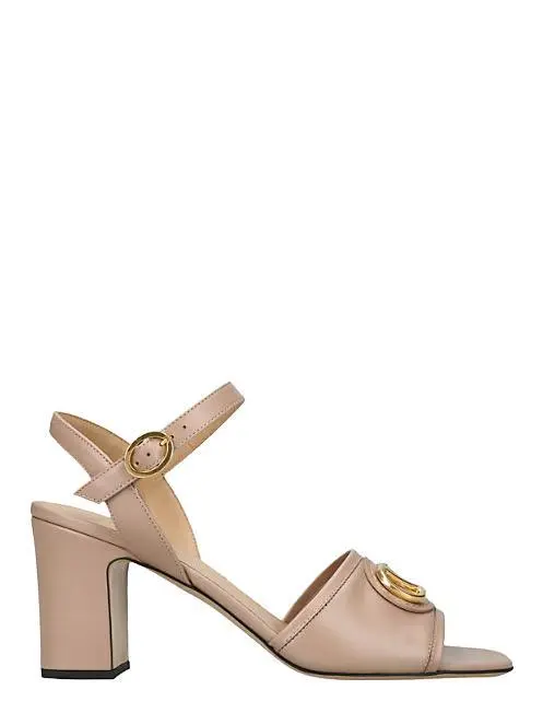 Valentino Garavani Vlogo Signature 75 Leather Heeled Sandals - Pink