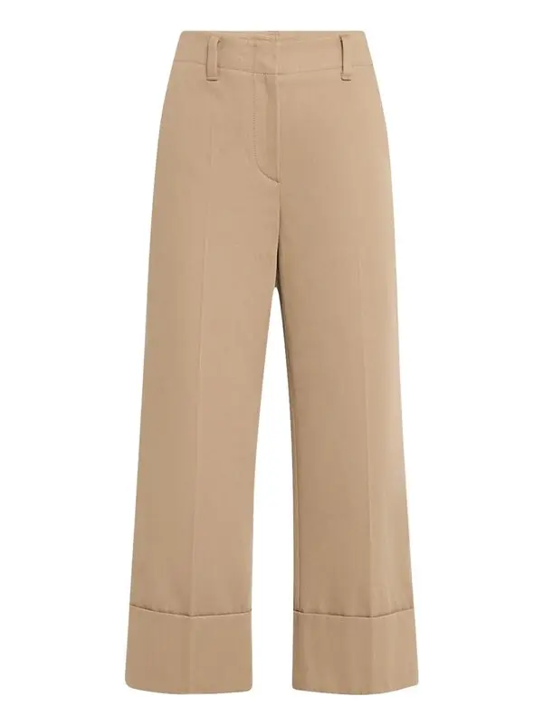 Brunello Cucinelli Cotton Couture Gabardine Cuffed Pants - C4228 Brown