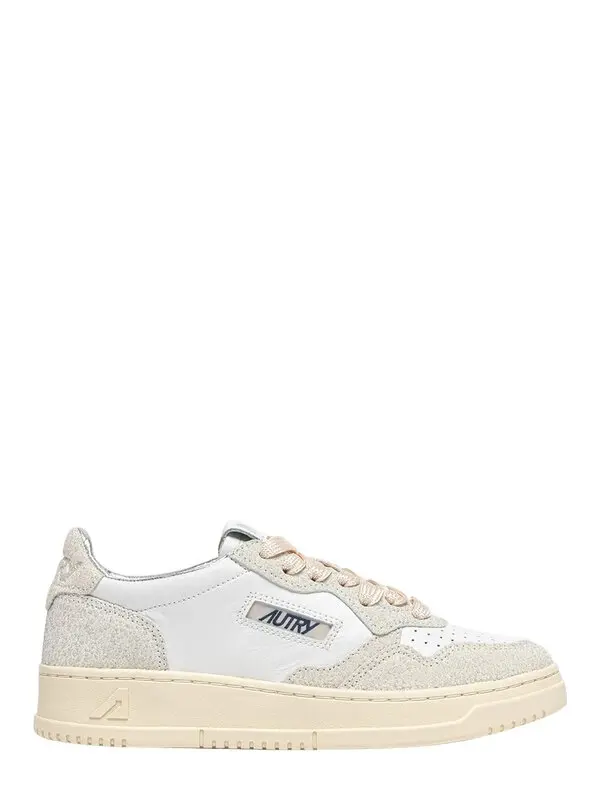 AUTRY Medalist Mixed Leather Low-top Sneakers - Whtwht