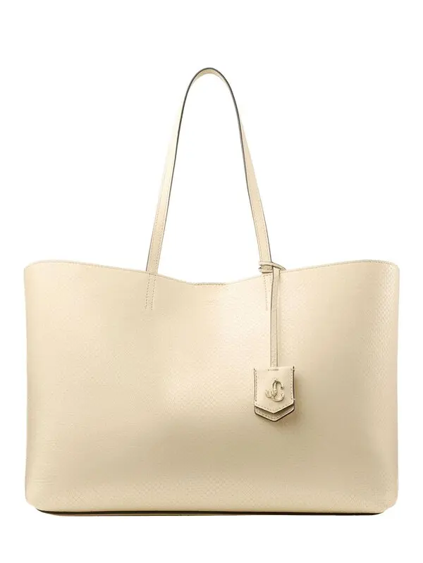 JIMMY CHOO Nine2five East-west Buttermilk Elaphe Printed Leather Tote Handbag - Buttermilk/light Gold