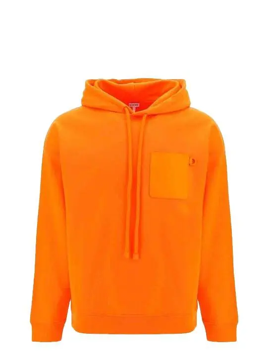 Loewe Anagram Leather Patch Hoodie - Fluo Orange