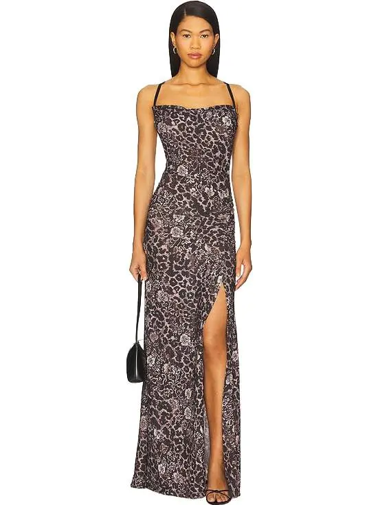 Free People X Intimately Fp Concrete Jungle Maxi Slip - Black Combo