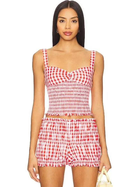 Majorelle Roxy Top - Red & White Check