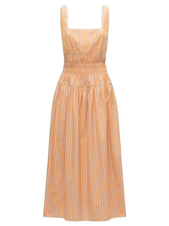 CALLAS MILANO Belinda Gathered Waist Dress - Orange