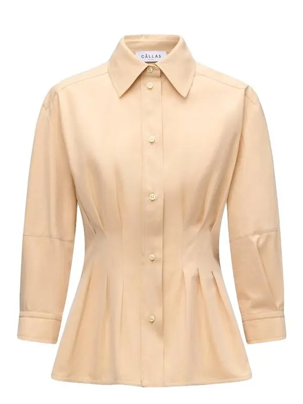 CALLAS MILANO Rhessa Cotton Twill Shirt - Yellow