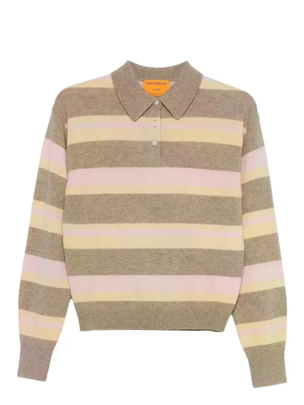 Guest In Residence Striped Polo Shirt - Brown