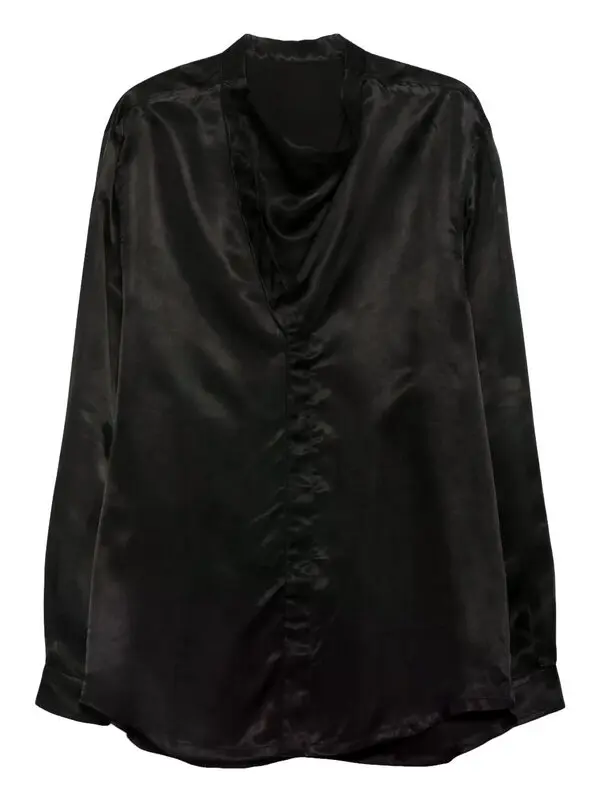 Rick Owens Island Cowl-neck Shirt - Black