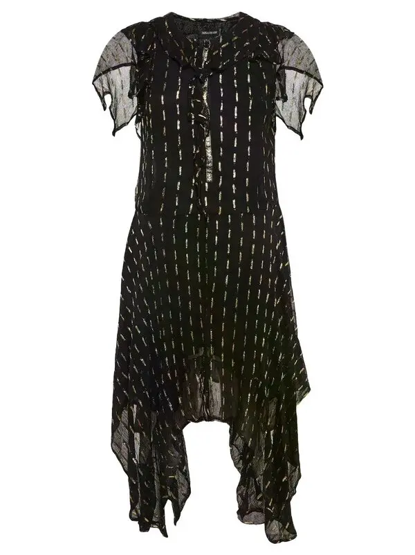 Zadig&Voltaire Metallic-stripe Asymmetric Dress - Black