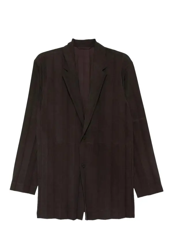 Issey Miyake Pleated Single-breasted Blazer - Brown