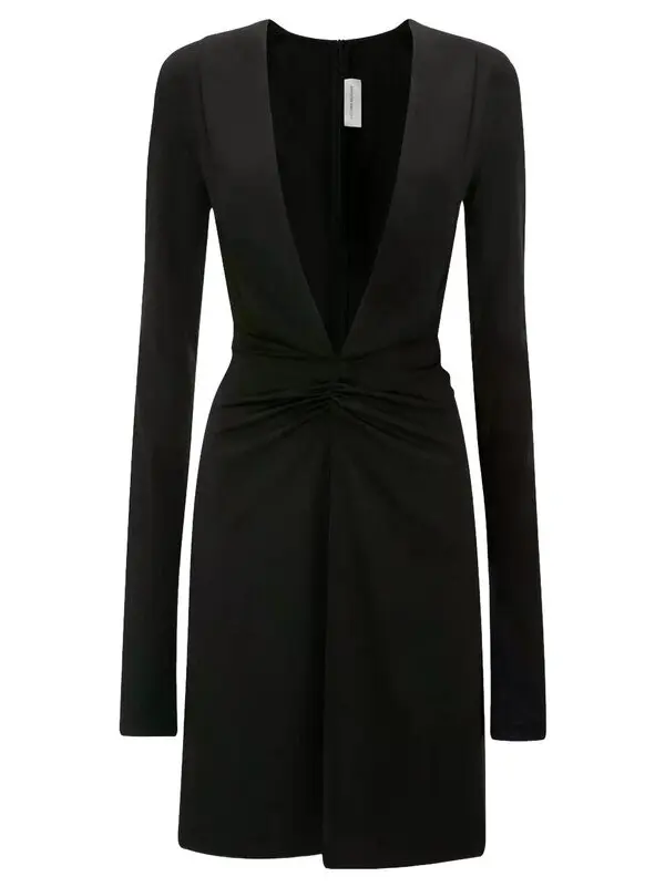 Victoria Beckham Long-sleeve V-neck Mini Dress - Black