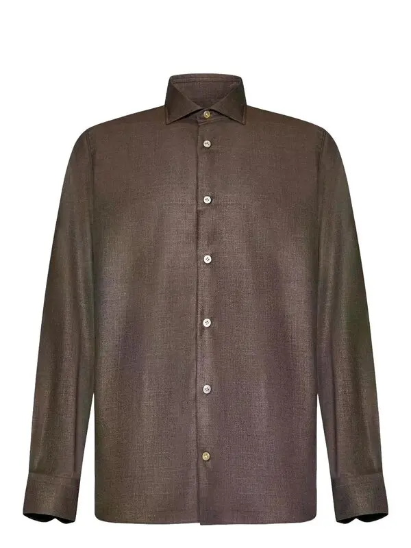 FRANZESE COLLECTION Donald Trump Pointed-collar Buttoned Shirt - Brown