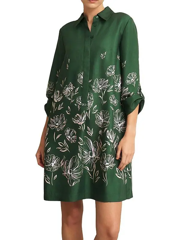 HOBBS LONDON Marci Tunic Dress - Green Multi