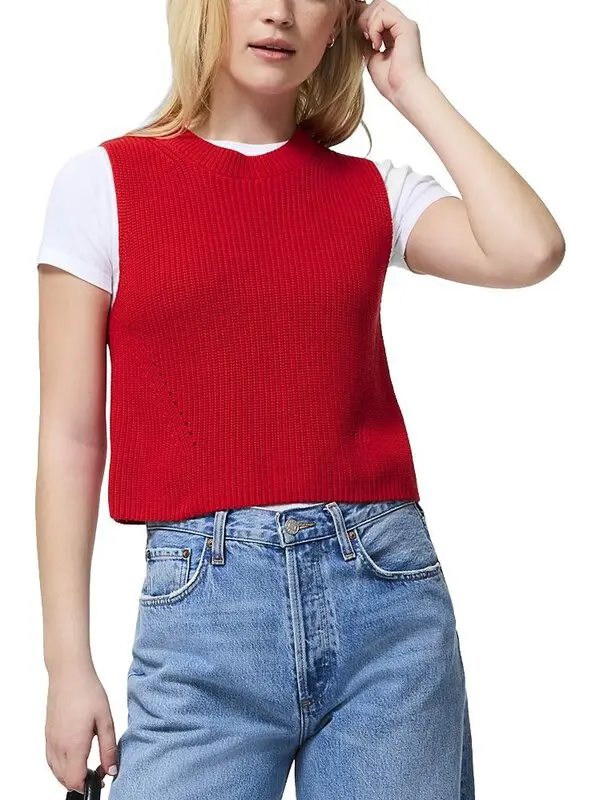 French Connection Mozart Crewneck Vest - Mars Red