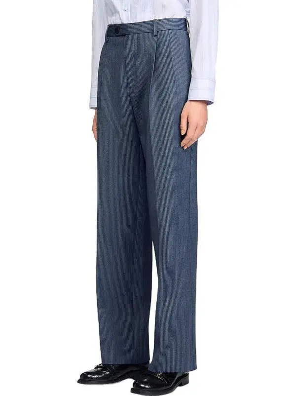 Sandro Striped Trousers - Blue