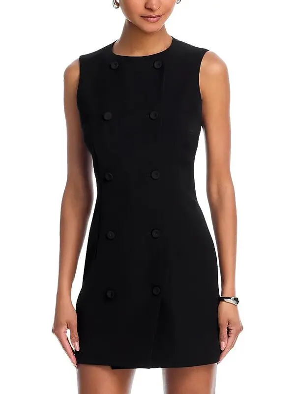 French Connection Harry Suiting Double Breasted Mini Dress - Black