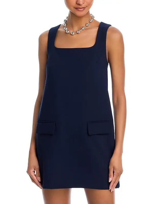 French Connection Whisper Square Neck Mini Dress - Marine
