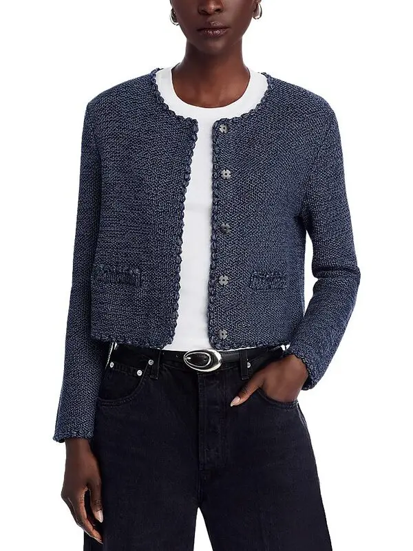 Proenza Schouler White Label Nidia Macrame Jacket - Navy/slate