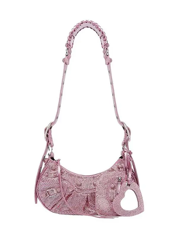 Balenciaga Le Cagole Rhinestone Shoulder Bag - Pink